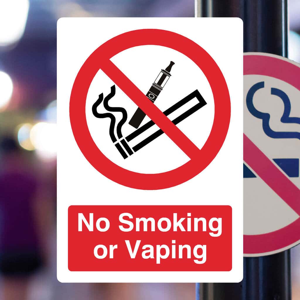 No Smoking & Vaping Sign ‑ UK HSE Compliant Sign