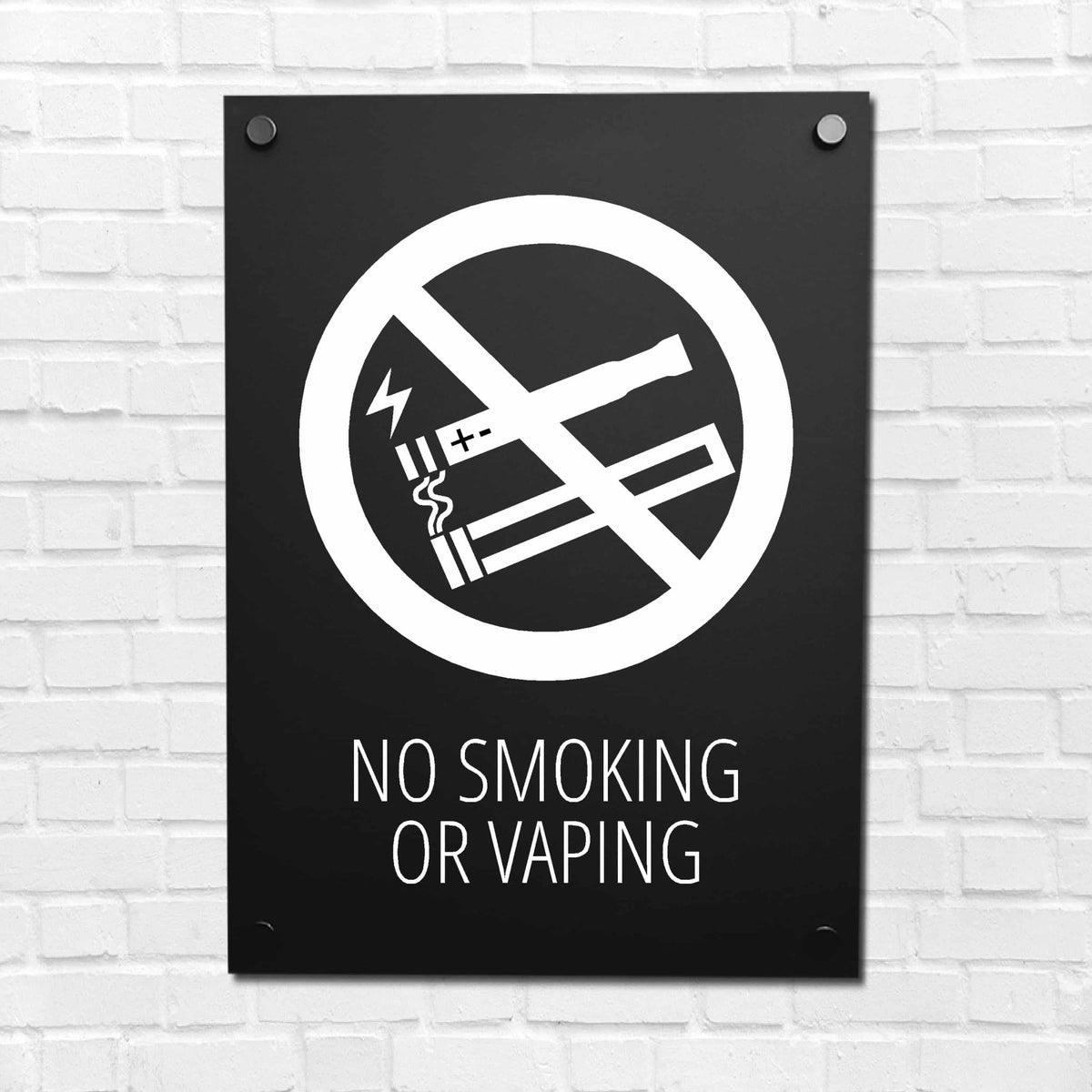 No Smoking Vaping Sign – Midnight Black, UK Law Compliant