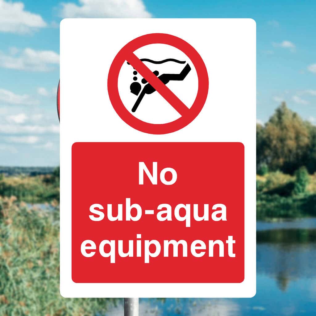 No Sub‑Aqua Equipment Sign – UK Water Safety Compliant