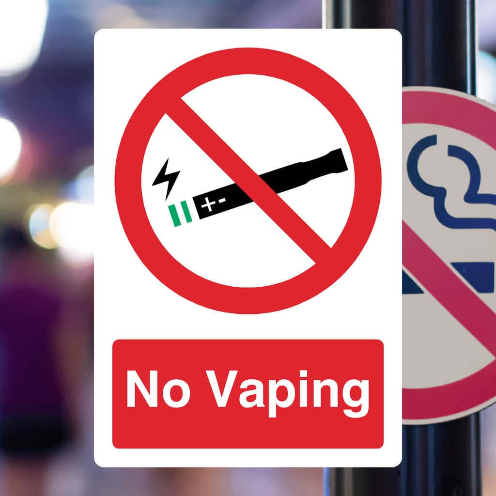 No Vaping Sign – UK Prohibition Safety Sign