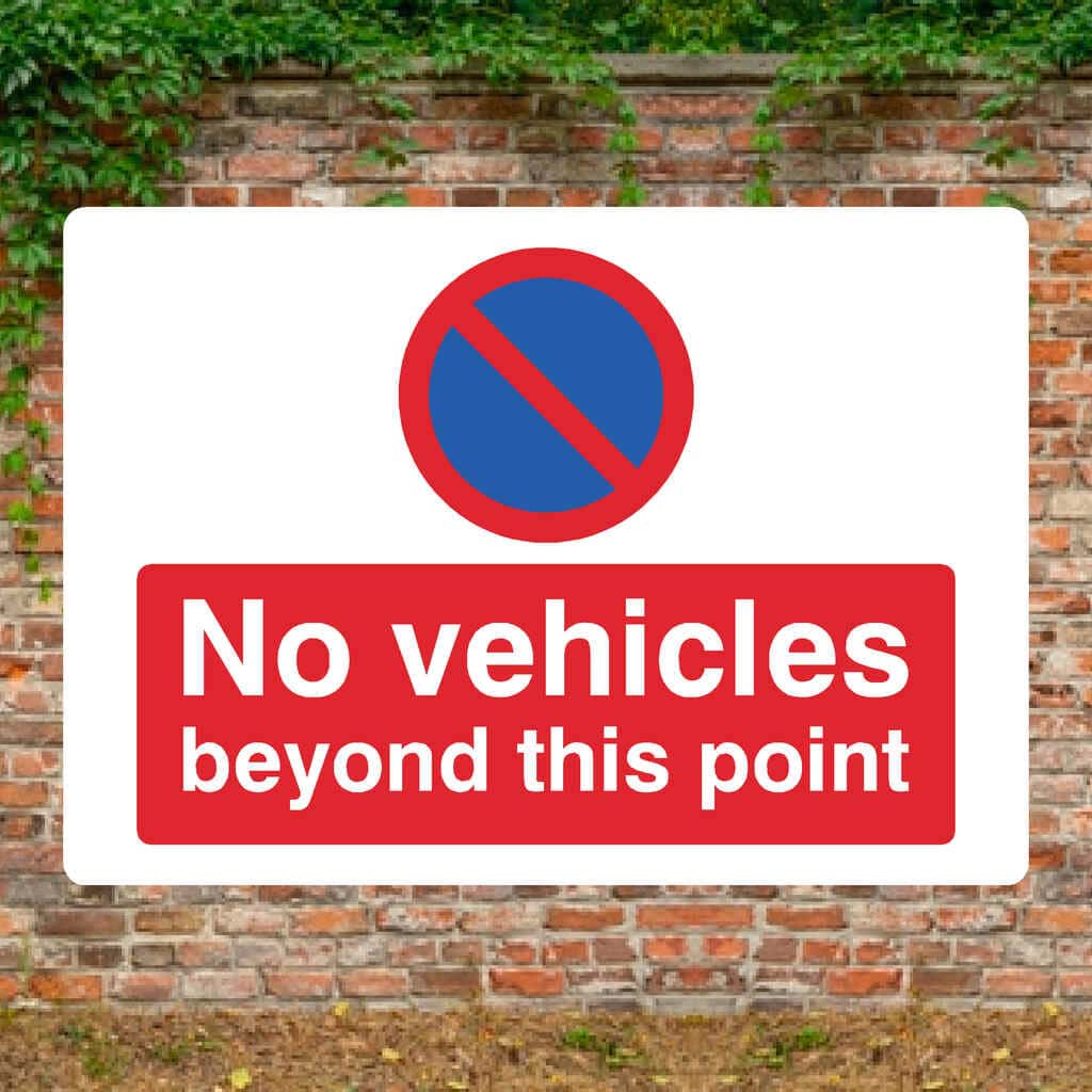 No Vehicles Sign Landscape – UK Safety Sign