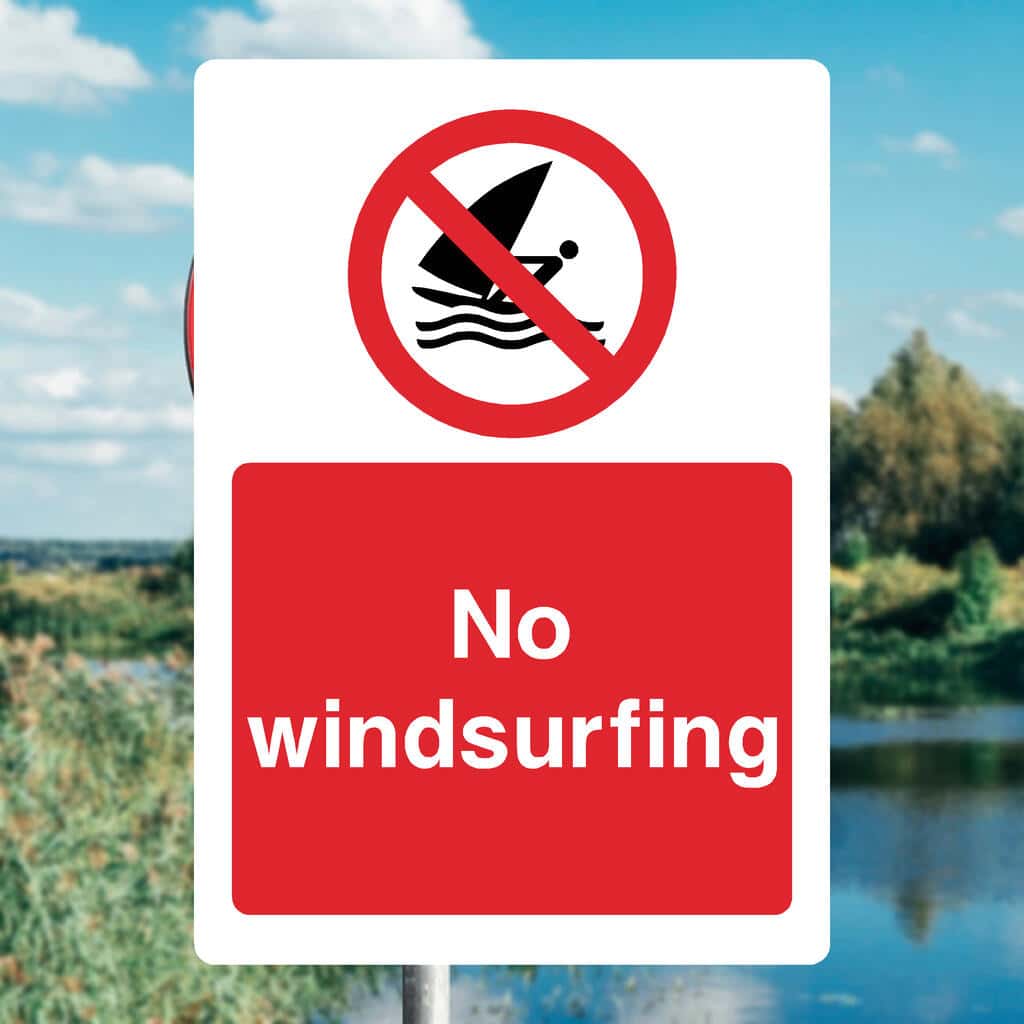 No Windsurfing Safety Sign – UK Water Safety Signage