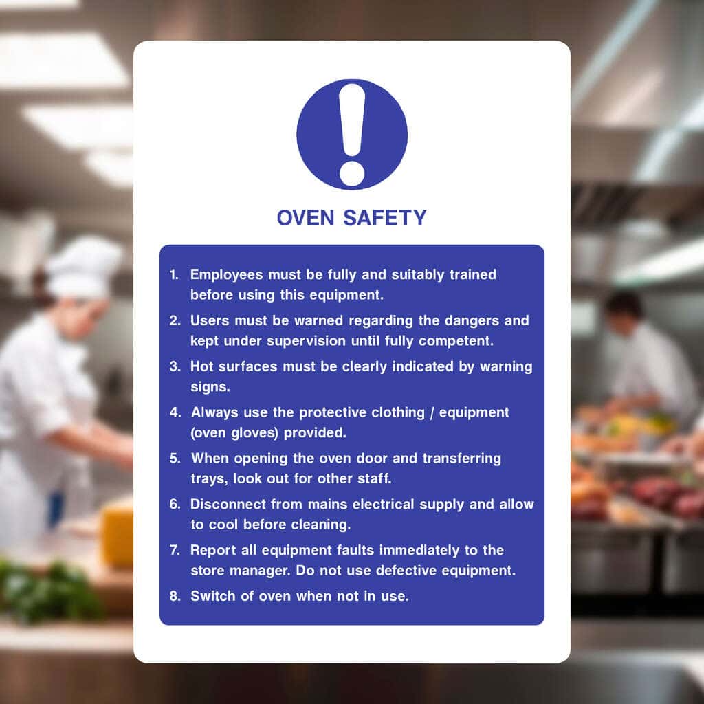 Oven Safety Instructions Sign – Catering Safety Notice