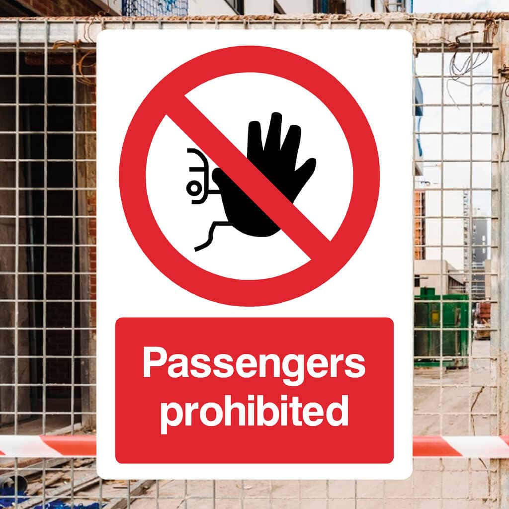 Passengers Prohibited Sign – Access Control