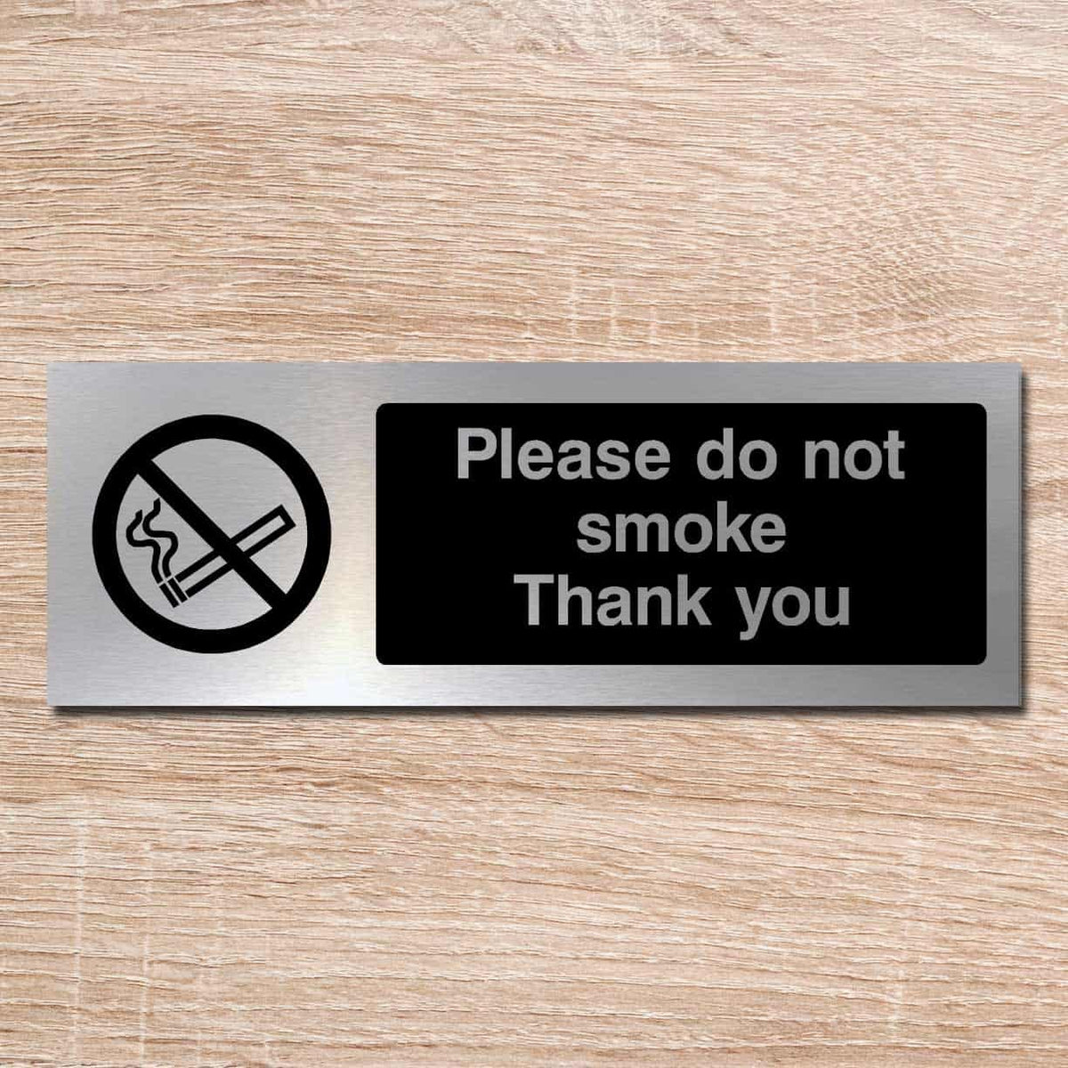 Please Don’t Smoke Sign – Brushed Silver Safety Sign