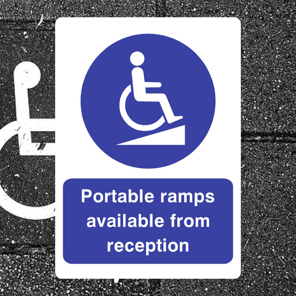Portable Ramps Available From Reception Sign