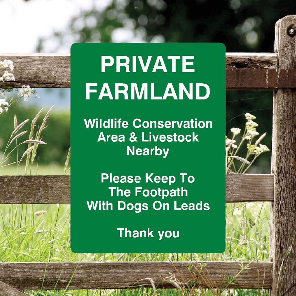 Private Farmland Full Colour Sign Portrait