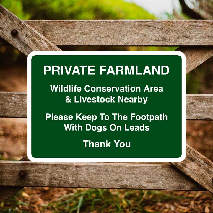 Private Wildlife Area Sign – Farming & Conservation Sign
