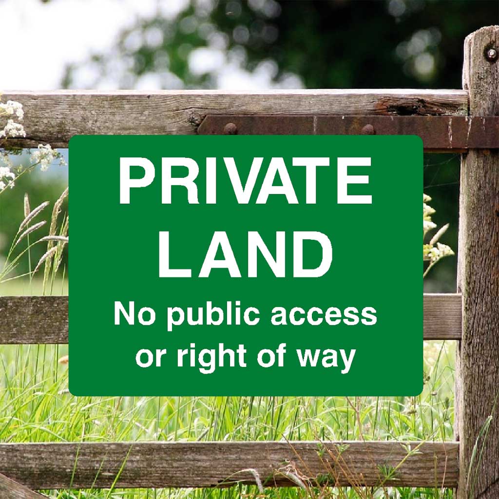 Private Land No Public Access Or Right Of Way Full Colour Sign