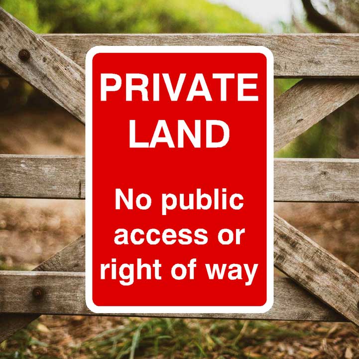 Private Land No Access Sign – UK Safety Sign
