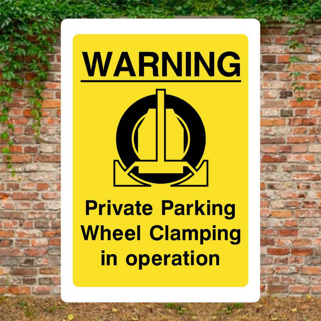 Private Parking Wheel Clamping Sign – UK Safety Sign