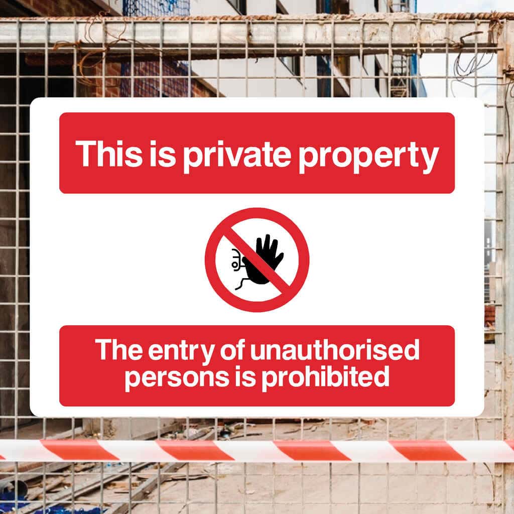 Private Property Sign Red – Durable Security Signage