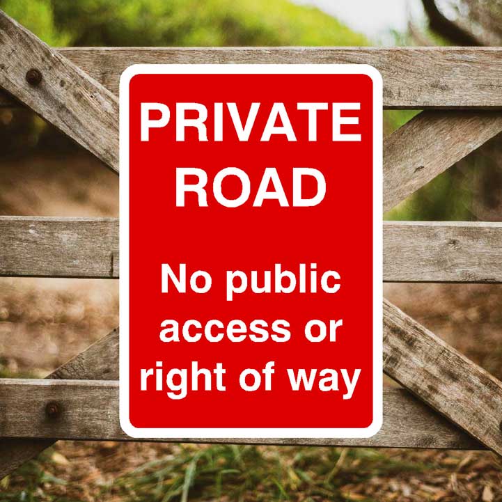 Private Road Access Sign – No Public Entry