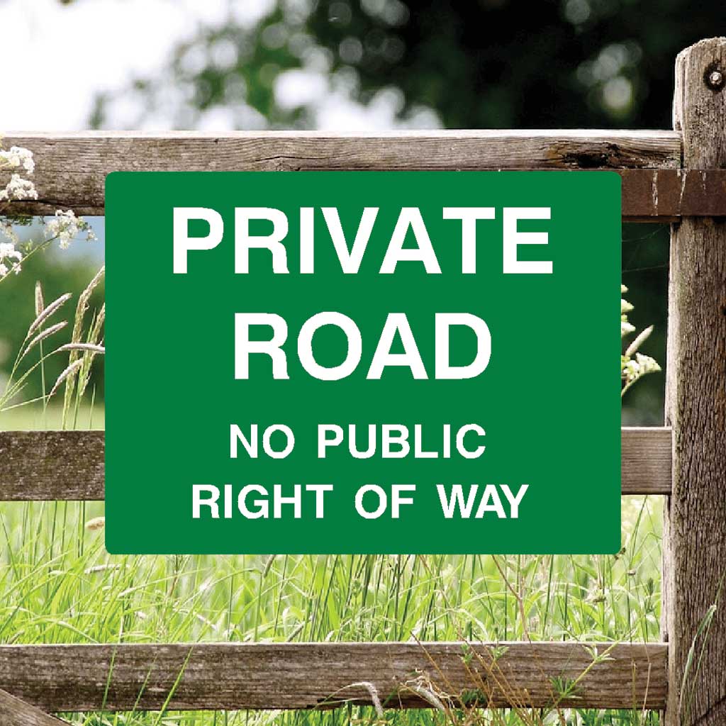 Private Road No Public Right Of Way Full Colour Sign
