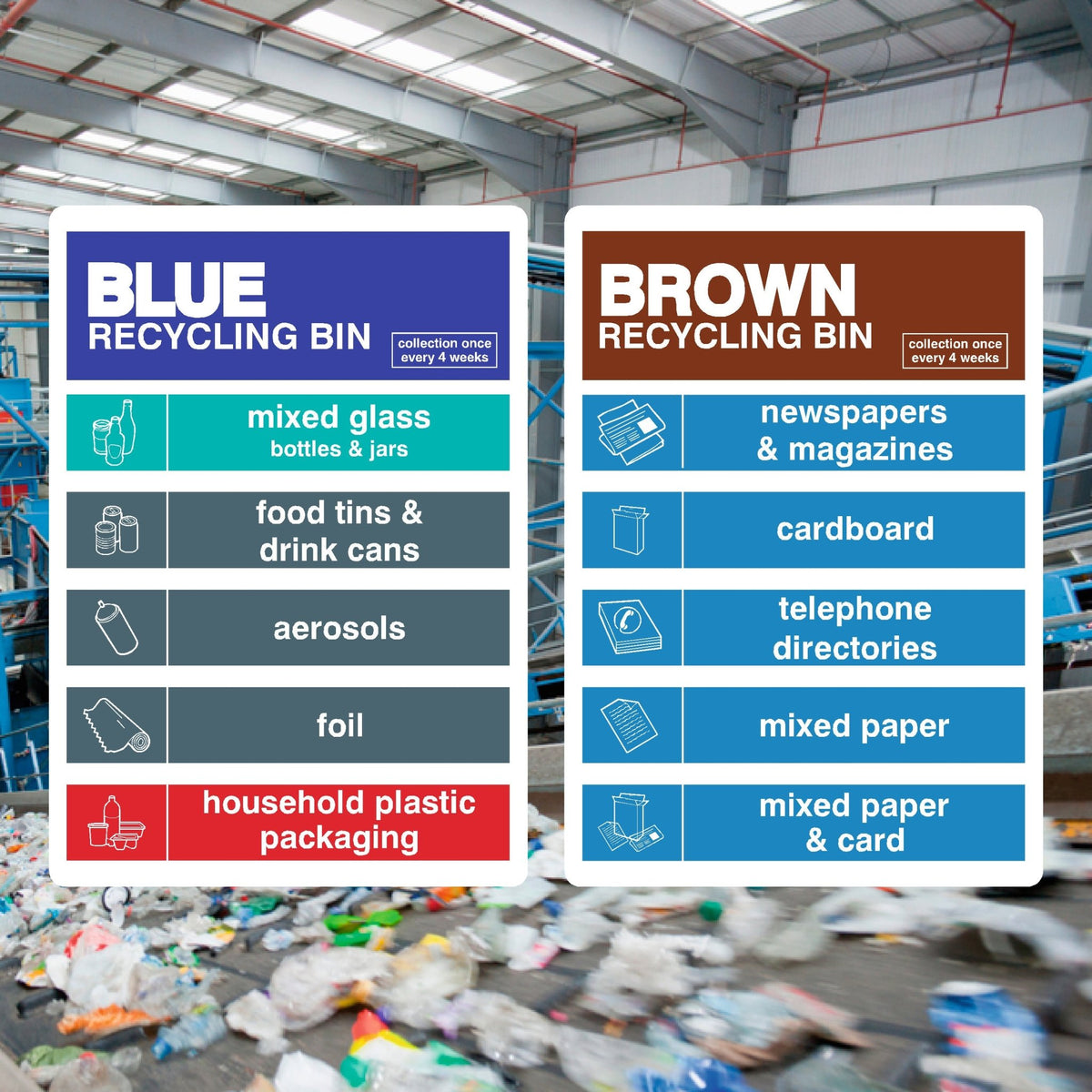 Recycled Bin Stickers (pair of)