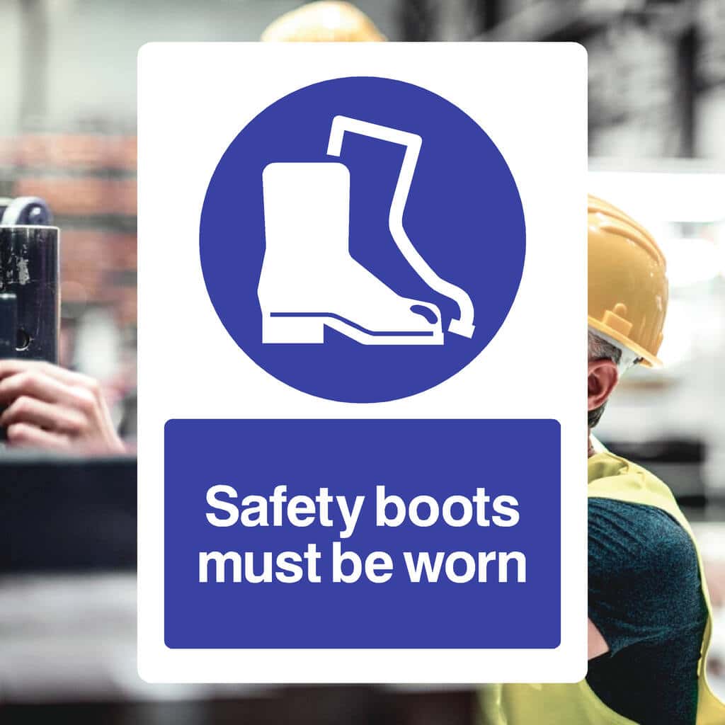 Safety Boots Must Be Worn Sign | PPE Safety Sign