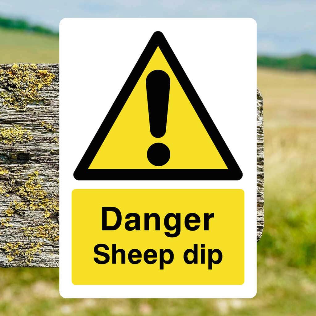 Sheep Dip Hazard Warning Sign