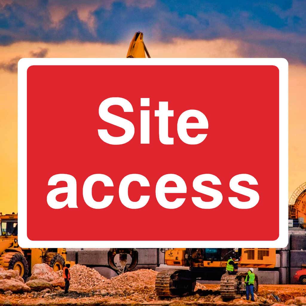 Red Site Access Sign – Access Control