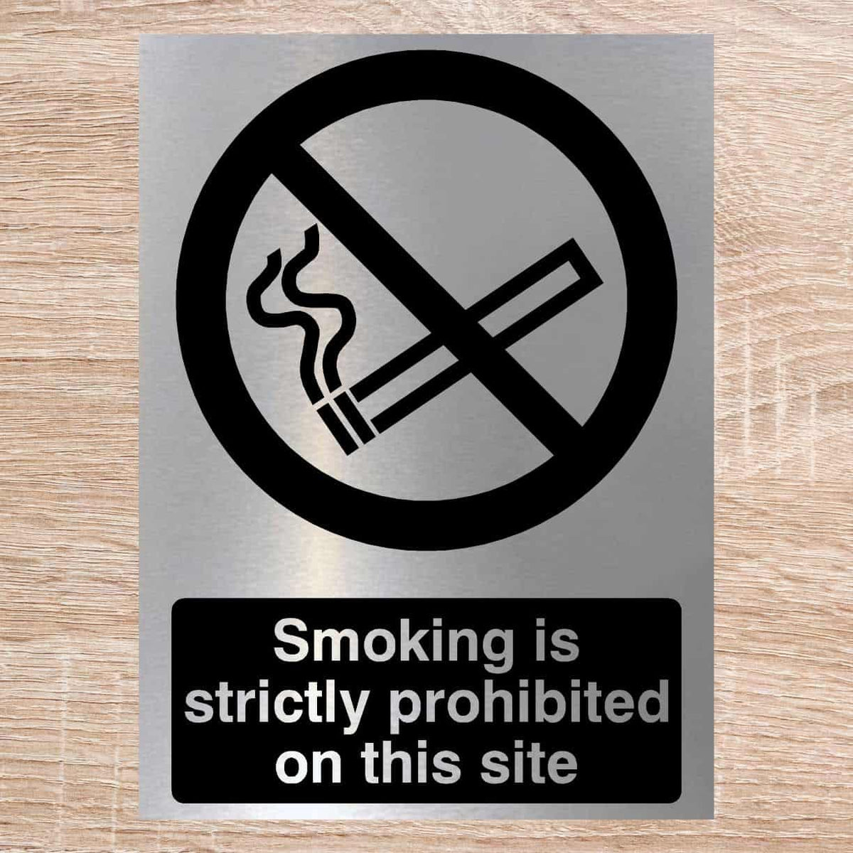 Smoking Prohibited Sign – Silver | Safety & Compliance