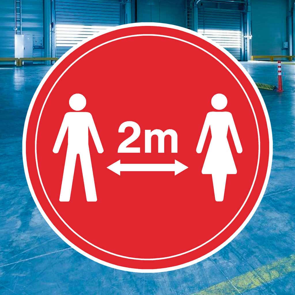 Social Distancing 2 Metres Floor Sticker