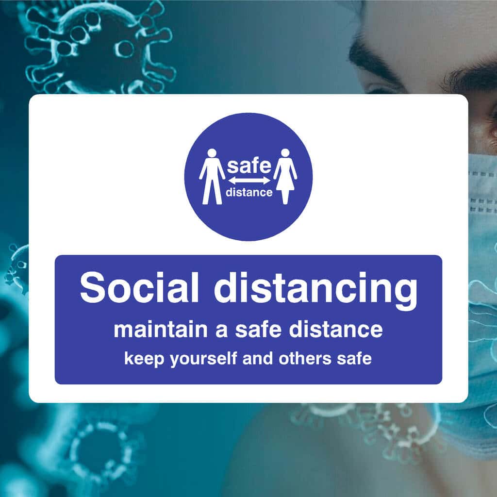Social Distancing Maintain A Safe Distance Sign Landscape Version
