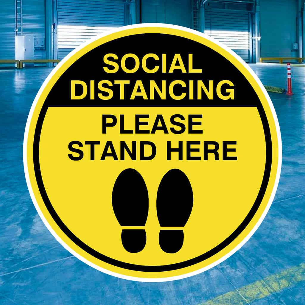 Social Distancing Please Stand Here Floor Sticker