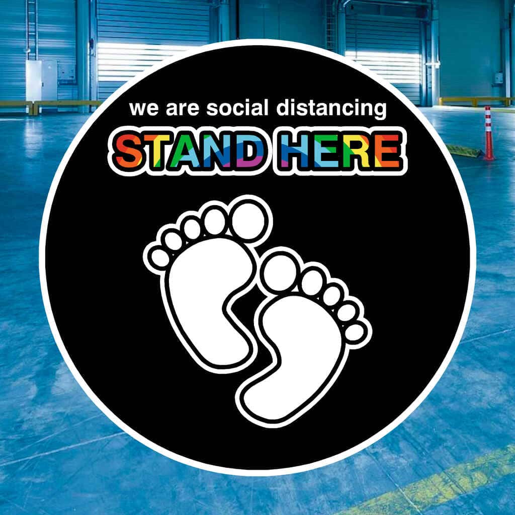 Social Distancing Stand Here Floor Sticker