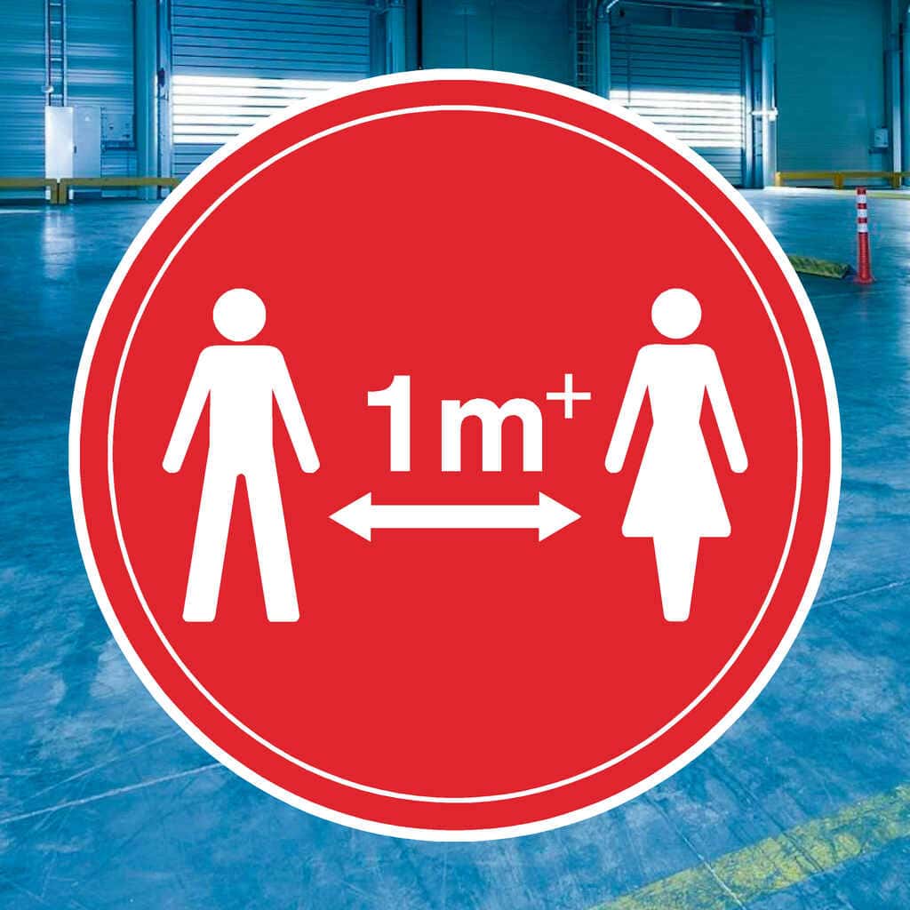 Social Distancing Vinyl Floor Sticker - 1 Metre Distance - Anti-Slip