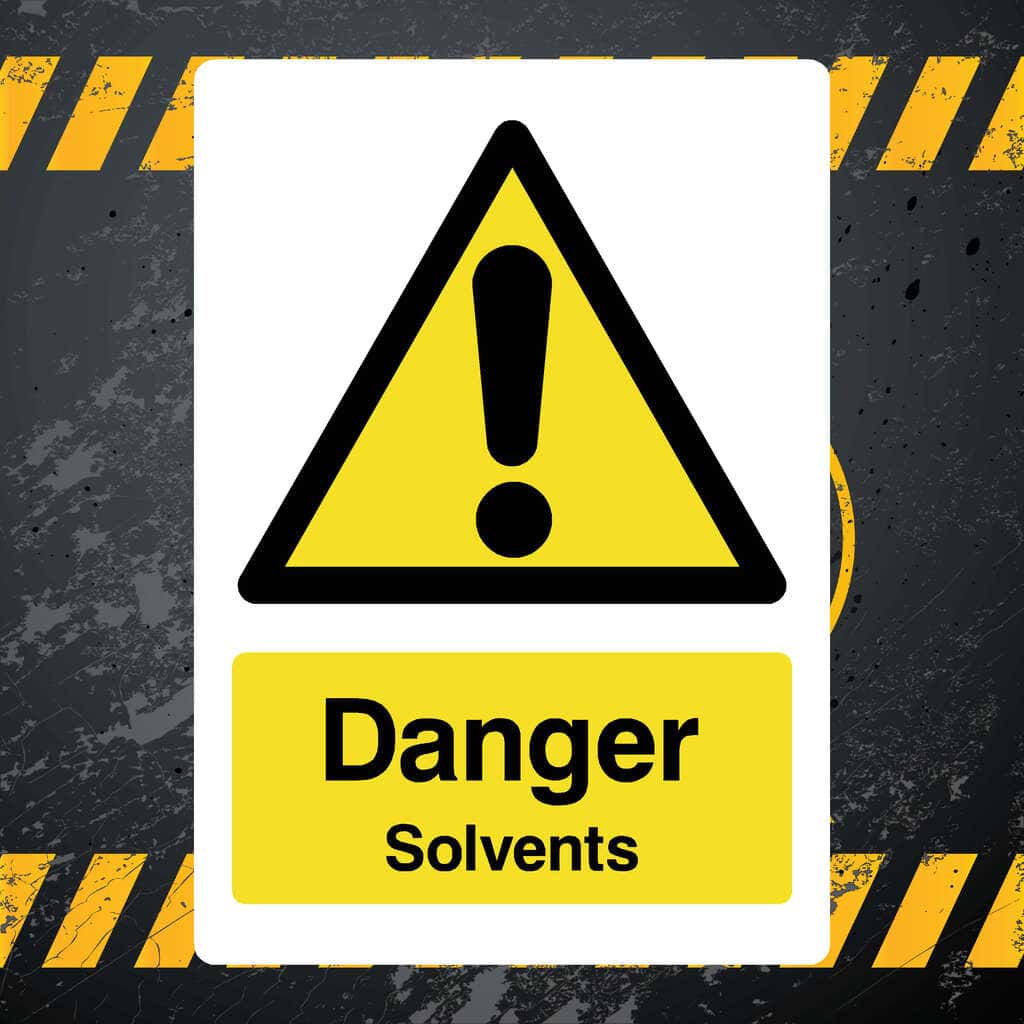 Solvents Warning Sign – Chemical Hazard Safety