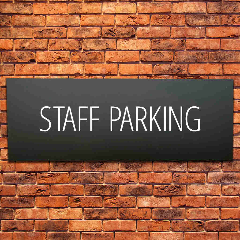 Staff Parking Sign Black Perspex – Durable & Visible