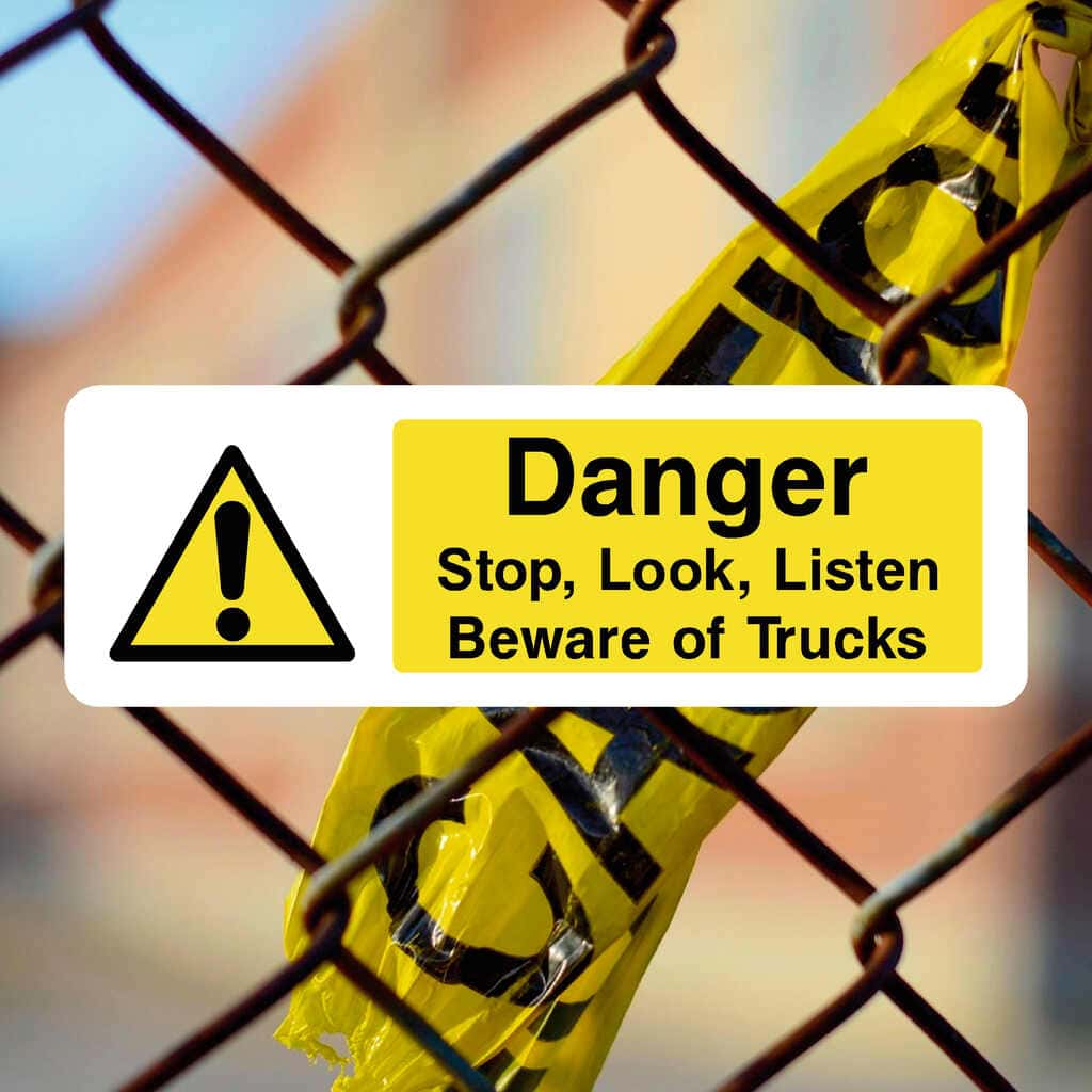 Stop Look Listen Warning Sign