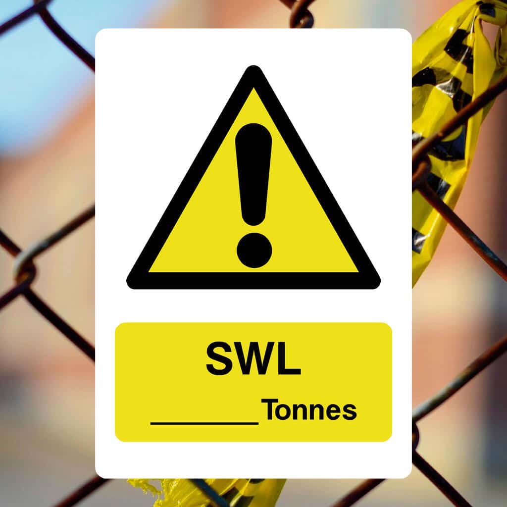 SWL Tonnes Sign