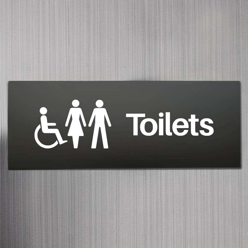 Unisex Disabled Toilet Sign – Midnight Black