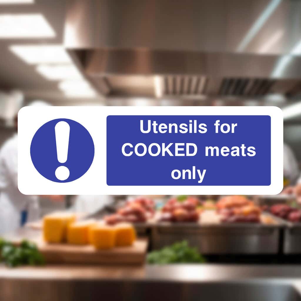 Cooked Meats Only Sign – Food Hygiene Safety Sign