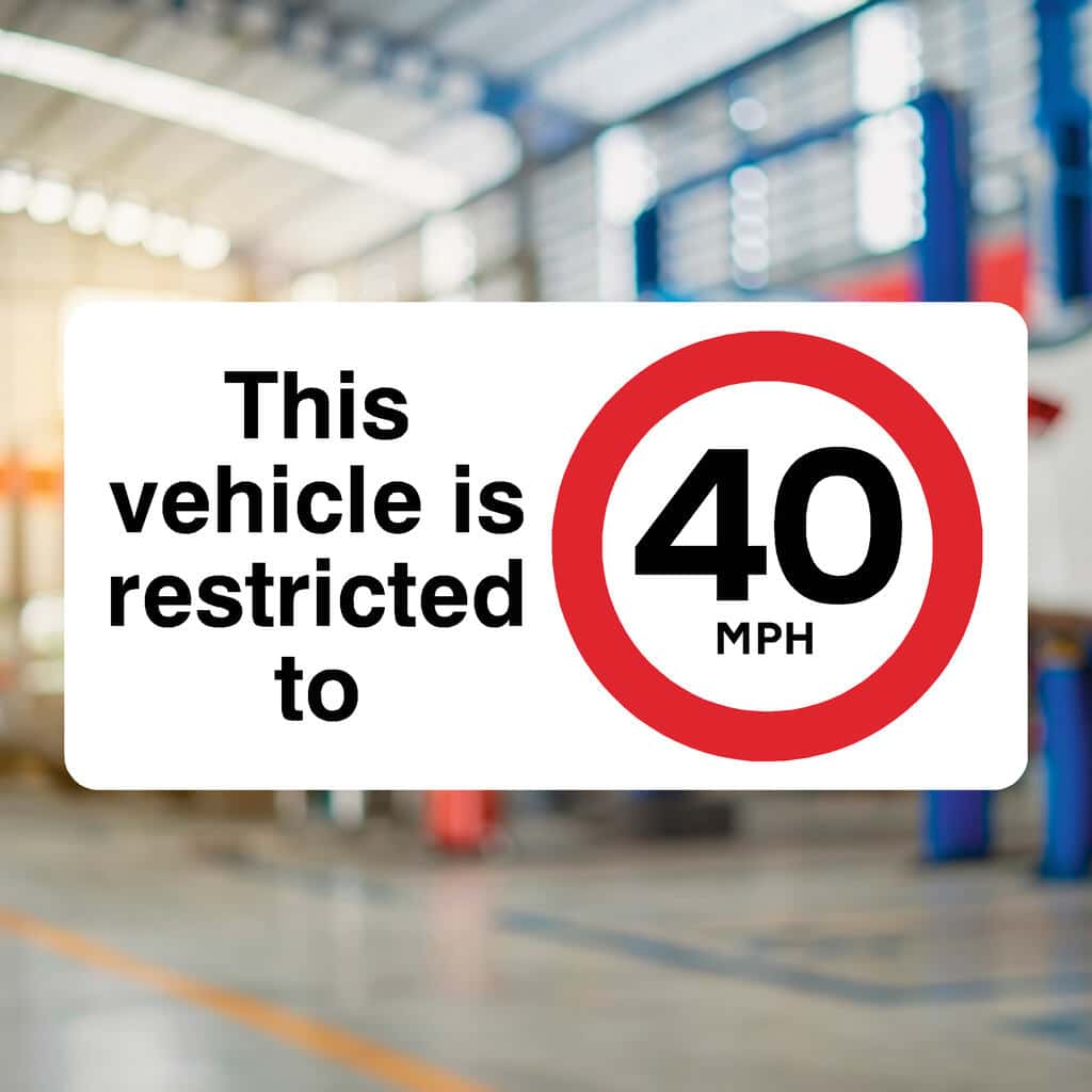 Vehicle Is Restricted To 40 MPH Sign