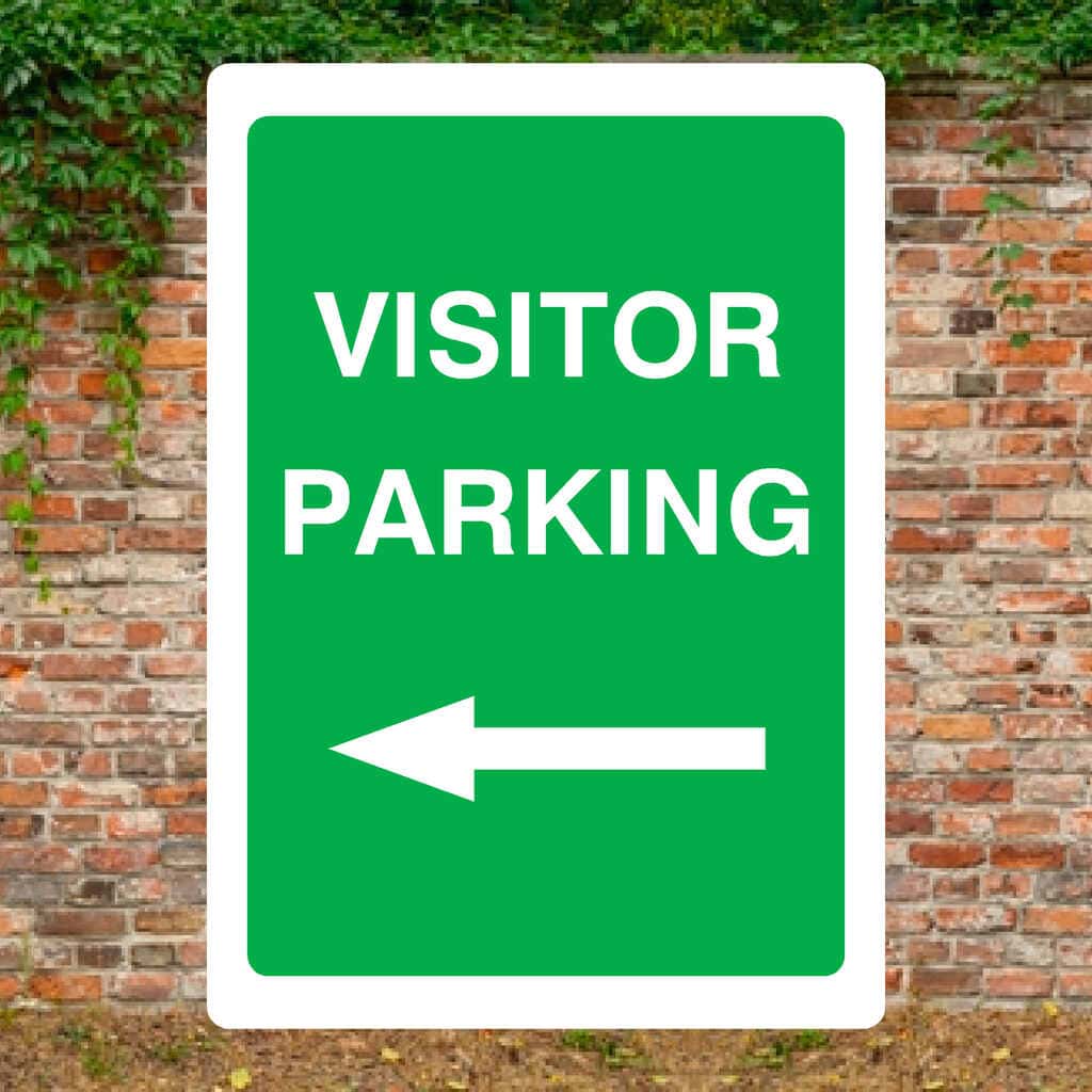 Visitor Parking Sign Left Arrow – Durable Directional Sign