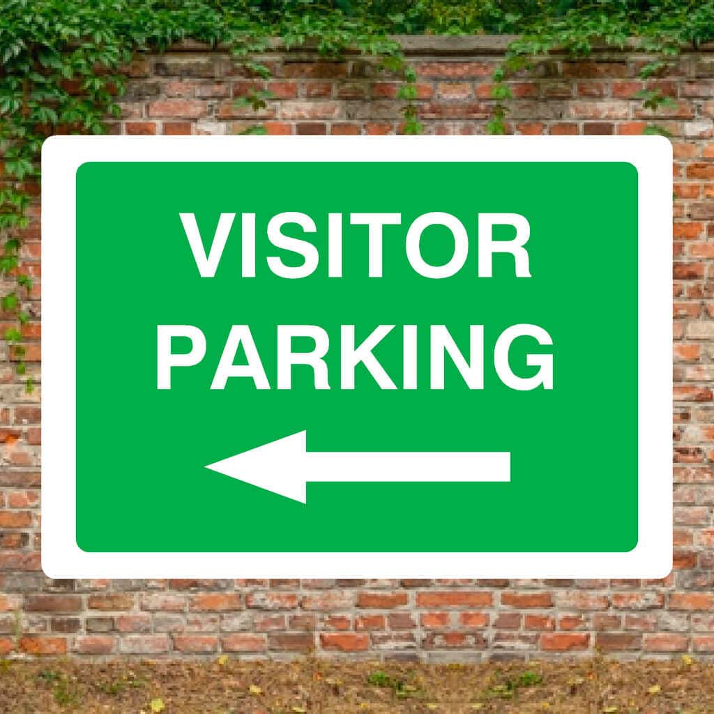 Visitor Parking Sign Left Arrow – Durable UK Safety Sign