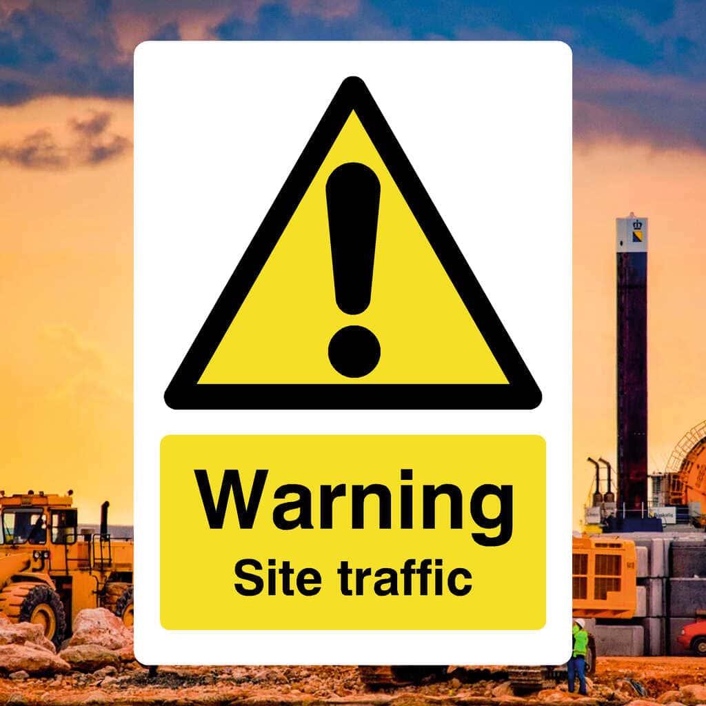 Site Traffic Warning Sign – HSE & ISO Compliant