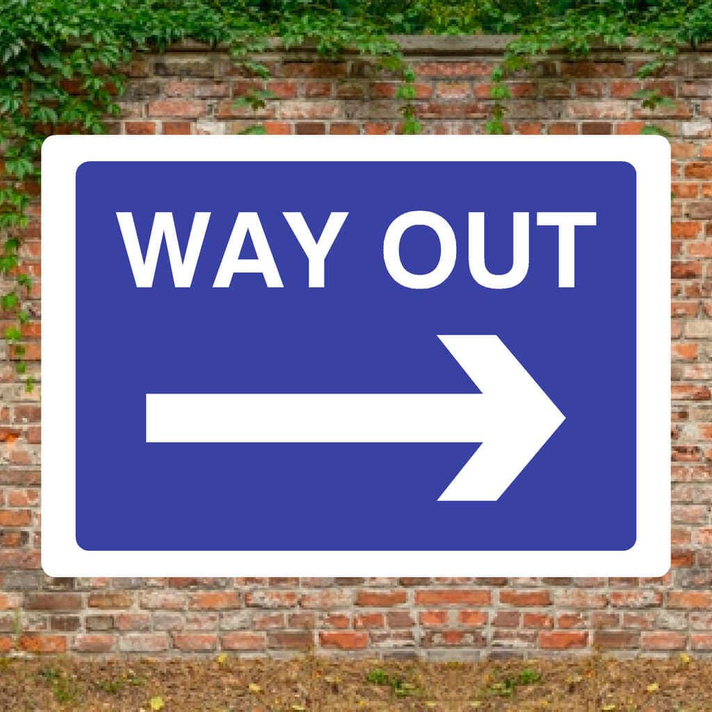 Way Out Right Arrow Sign – Durable UK Safety Sign