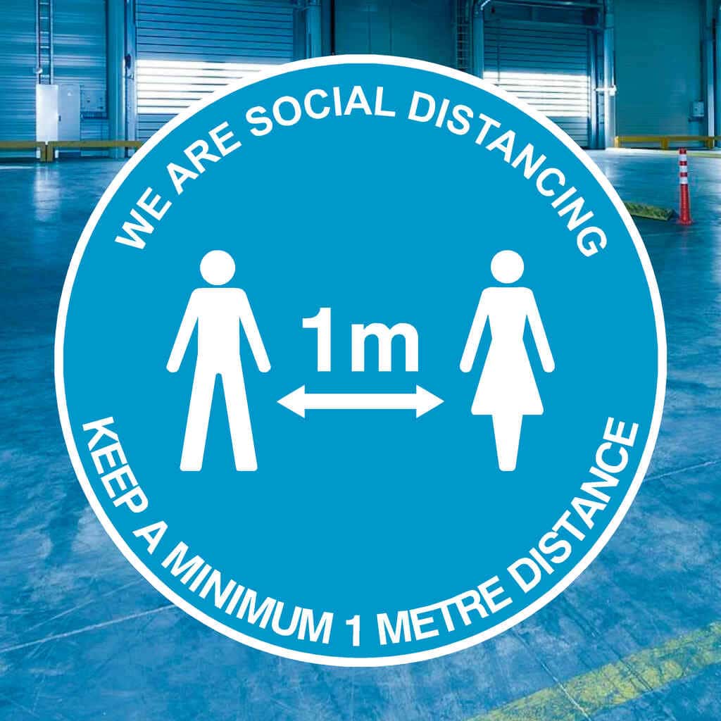 We Are Social Distancing 1m Floor Sticker