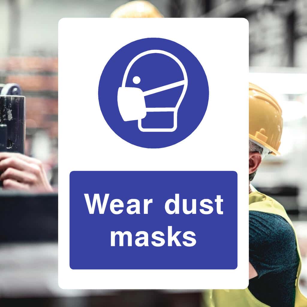 Wear Dust Masks Sign | UK PPE Safety Sign