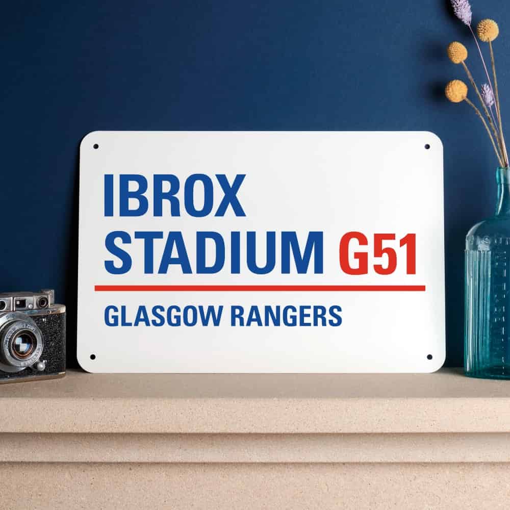 Rangers Street Football Stadium Street Sign