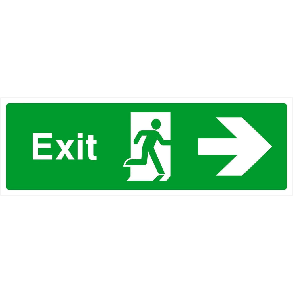 Fire Exit Sign With Right Arrow