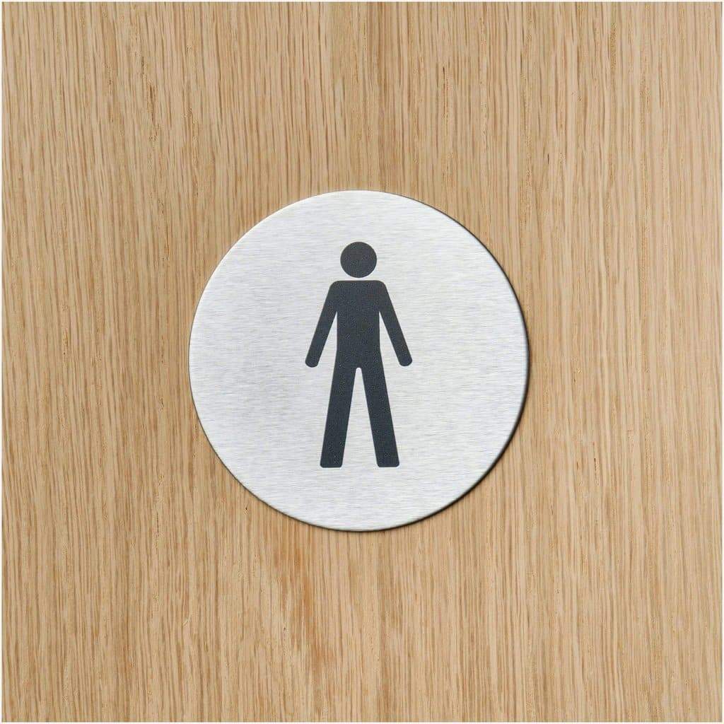 Male Toilet Door Sign | Stainless Steel Washroom Sign
