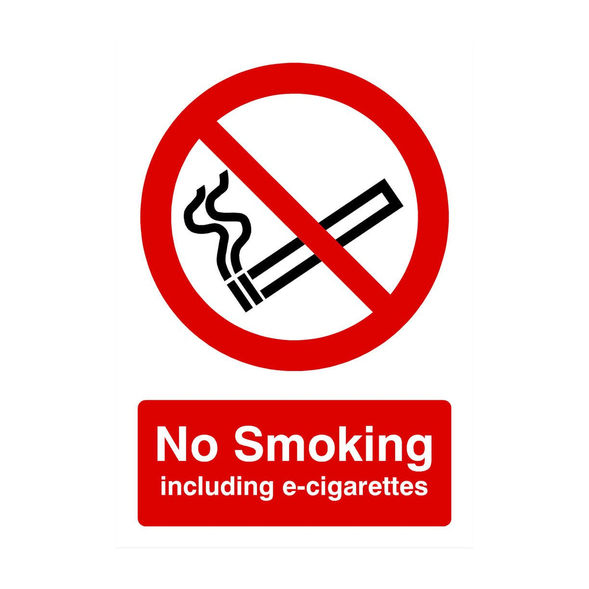 No Smoking Including E-Cigarettes Sign | Safety Signs