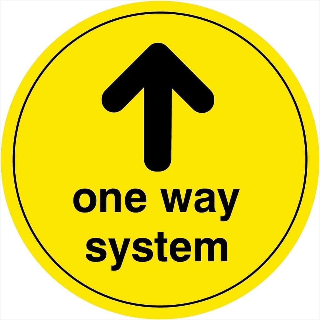 One Way System Floor Sticker