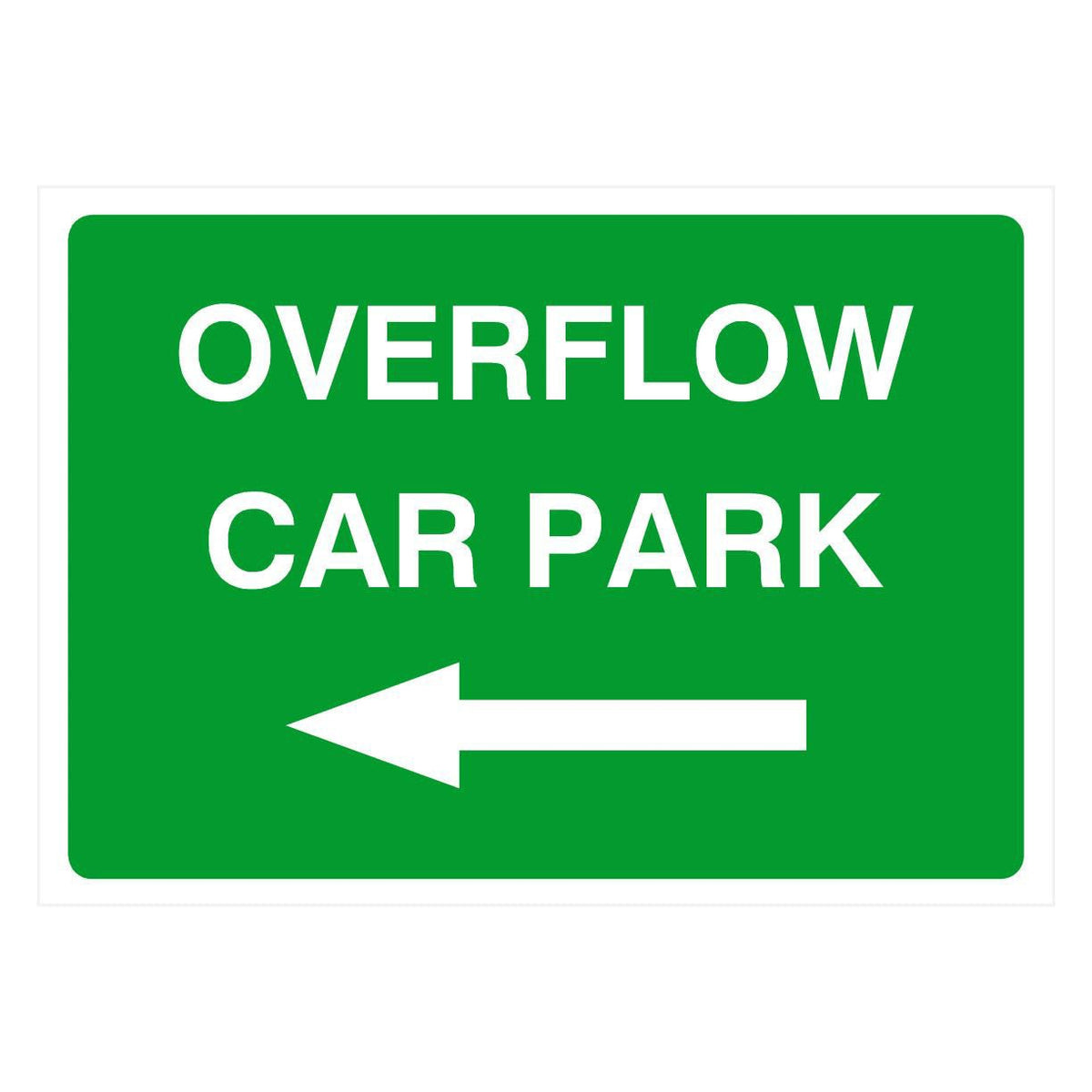 Overflow Car Park With Left Arrow Sign