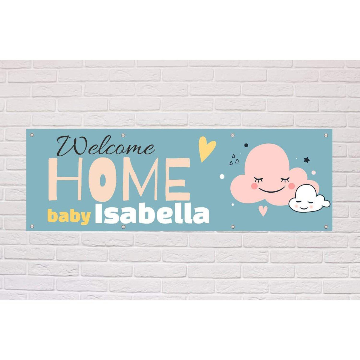 Welcome Home Banner For A Baby Girl Personalised Banners Personalised