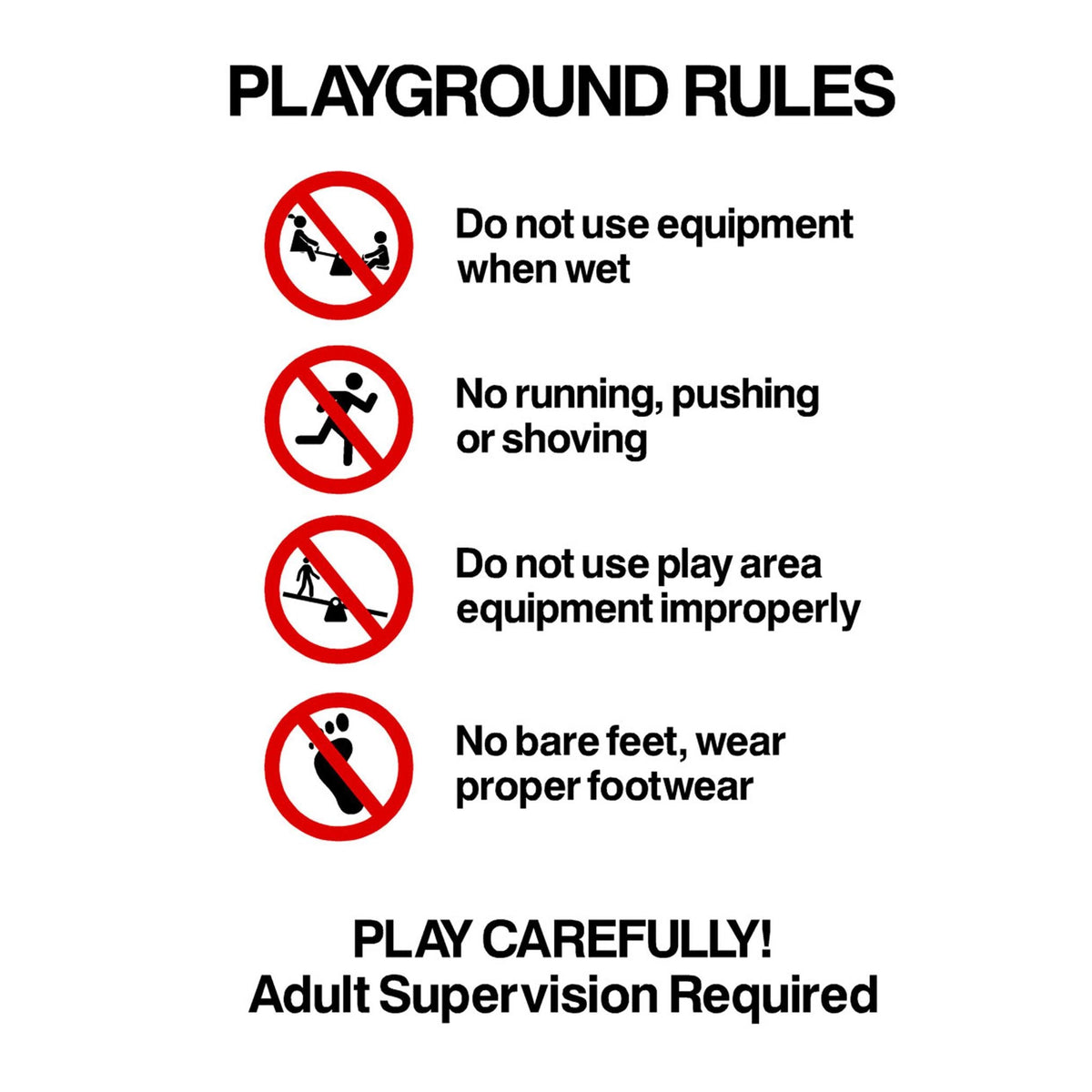 Playground Rules Play Carefully Sign