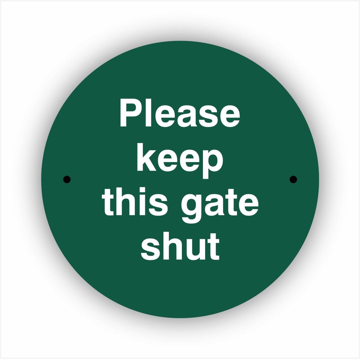 Please Keep Gate Shut Sign (Green Waymarker)
